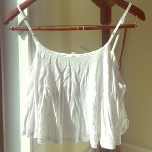 Tops | Ruffle Crop Strappy Shelf Bra Tank Top | Poshmark